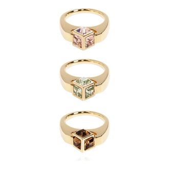 Jimmy Choo London Cube Triple Ring - - Accessories - Damen - Gelb - 48 MM