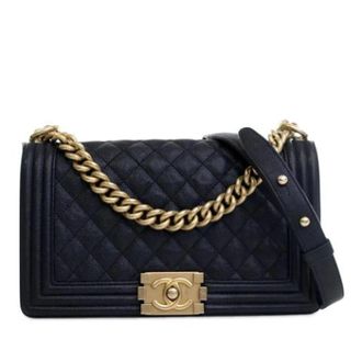 Chanel Pre-owned Quilted Caviar Leather Crossbody - - Pre-owned - Damen - Blau - ONE SIZE
