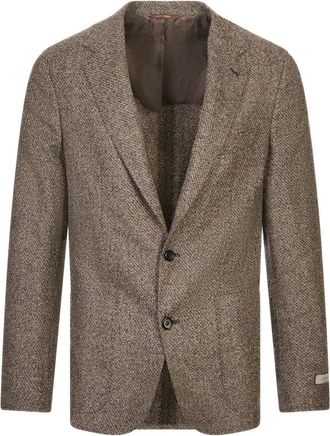 Canali Homme, Costumes, Brun, Taille: XL Veste Deux Boutons Textur&eacute;e