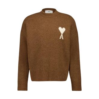 Ami Round-Neck Strickwaren - - Knitwear - Herren - Braun - M