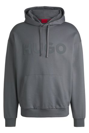 HUGO BOSS Herren Ditchle Oversized Hoodie aus Baumwoll-Terry mit tonalem Logo Hellgrau M