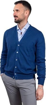 Gran Sasso Homme, Pulls, Bleu, Taille: S V-neck Cardigan