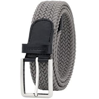 Lindenmann Ceinture extensible pour homme, ceinture textile tress&eacute;e pour le golf, grise, Farbe/Color:gris, Size US/EU