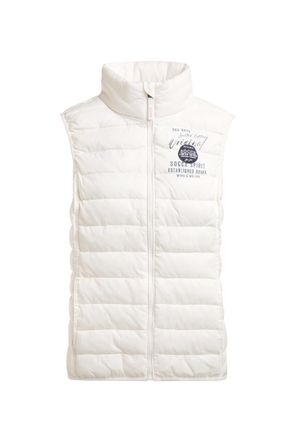 soccx Damen Leichte Steppweste mit Prints und Patch Ivory, Xxxl