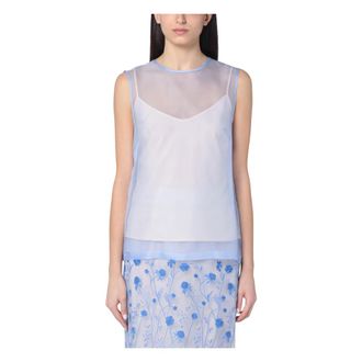 P.A.R.O.S.H. &Auml;rmelloses Top Canotta Stil - - Tops - Damen - Blau - M