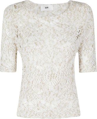 SOLOTRE Femme, Blouses et Chemises, Blanc, Taille: 38 FR Pull en maille