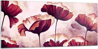 Arttor Wandbilder Dekoration Wohnzimmer Mohn Blume Wiese Panorama Bilder auf Glas 120x50cm Glasbild Schlafzimmer K&uuml;che Wand Kunstdruck Art Gro&szlig; Wanddeko Bild