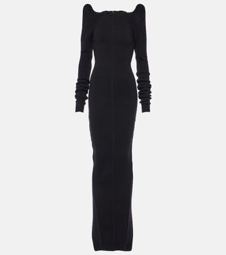 Rick Owens Robe longue en laine et cachemire