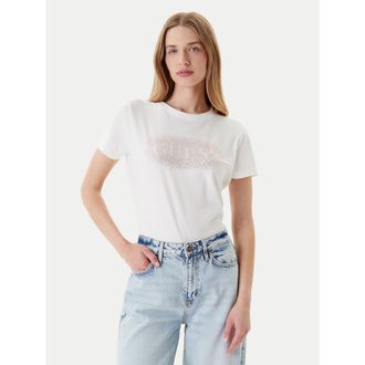Guess T-Shirt V5YI08 J1314 Wei&szlig; Regular Fit