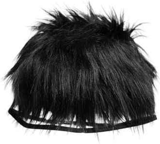 Dolce & Gabbana Luxuri&ouml;ser Faux Fur Bucket Hat mit Logo - - Accessories - Damen - Schwarzk - 57 CM