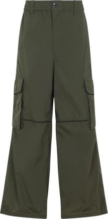 Marni Homme, Pantalons, Vert, Taille: M Pantalon Cargo en Nylon Froiss&eacute;