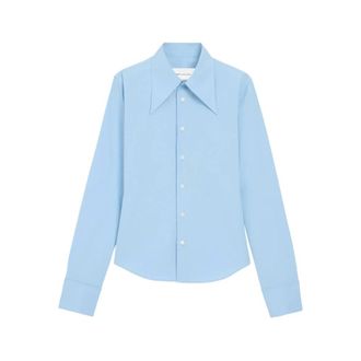 Ami Sharp Collar Adjusted Shirt - - Blouses & Shirts - Damen - Blau - 2XS
