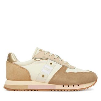 Blauer Nylon Suede Sneaker - - Shoes - Damen - Beige - 40 EU