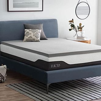 Lucid 5cm Bambuskohle Memory Foam Matratzenauflage - Aktivkohle - Atmungsaktive Matratzenauflage, Einzelbett (90 x 190 cm)