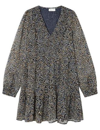 Springfield 4.t.m. Vestido Corto ML Dot Robe d&eacute;contract&eacute;e, Bleu Marine, 40 Femme