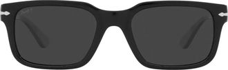 Persol unisex, Accessoires, Noir, Taille: 53 MM Lunettes de soleil audacieuses et raffin&eacute;es, Monture noire avec verres polaris&eacute;s gris fonc&eacute;