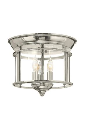 Elstead Lighting Deckenleuchte HK-Gentry, Nickel, Metall, Glas, 24.4 cm, Gr&uuml;ner Punkt, RoHS, Lampen & Leuchten, Innenbeleuchtung, Leuchten nach R&auml;umen, Schlafzimmerlam
