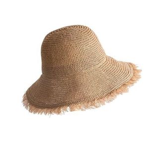 Generico Chapeau de paille d&eacute;t&eacute; pour femme avec bord, casquette de plage pliable &agrave; la mode pour lext&eacute;rieur, marron, M