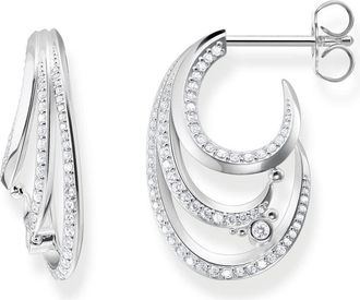 Thomas Sabo Thomas Sabo Damen Ohrstecker Welle in der Farbe Silber aus 925 Sterlingsilber mit Zirkonia, Größe: 32x8mm, H2230-051-14