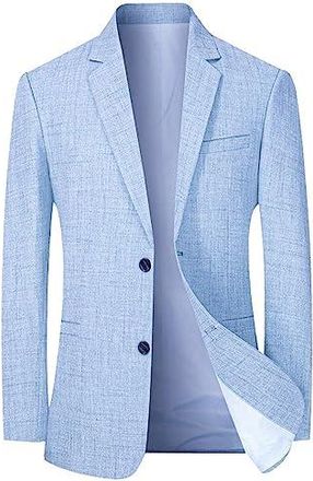 Generic Veste daffaires pour homme - Blazer fin - Veste de costume sportive - 2 boutons - Veste l&eacute;g&egrave;re - Revers - Veste de costume classique - Veste de loisir
