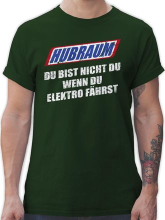 Shirtracer T-Shirt Herren - Spr&uuml;che Statement mit Spruch - Hubraum - du bist Nicht du, wenn du Elektro f&auml;hrst - XXL - Dunkelgr&uuml;n - Geschenke autoliebhaber spruch