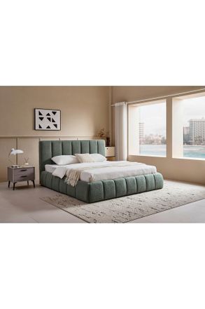 Boxxx Polsterbett, Gr&uuml;n, Holz, Pappel, massiv, 180x200 cm, Stoffauswahl, in verschiedenen Gr&ouml;&szlig;en erh&auml;ltlich, Schlafzimmer, Betten, Polsterbetten