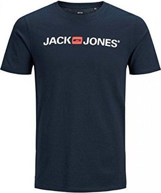 Jack & Jones Jjecorp Logo Tee Ss Crew Neck Noos, T-Shirt Homme, Bleu (Navy Blazer Detail: Slim Fit), X-Small