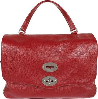 Zanellato Femme, Sacs, Rouge, Taille: ONE Size Sac bandouli&egrave;re en cuir noir Twist Lock