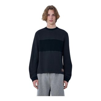 Brain Dead Homme, Sweatshirts et sweats &agrave; capuche, Noir, Taille: 2XL SweaT-shirt ras du cou en jersey de coton