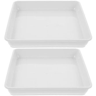 Angoily Lot de 2 pots de fleurs carr&eacute;s pour plantes succulentes - Plateau de drainage - 60 x 60 cm - Plateau de jardin