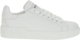 Dolce & Gabbana Femme, Chaussures, Blanc, Taille: 40 EU Baskets en Cuir Monogramm&eacute;
