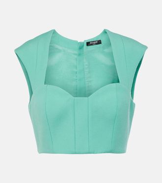 Balmain Cropped-Top aus Wolle