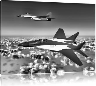 Pixxprint Kampfjets, Größe: 100x70cm, Leinwandbild, fertig gespannt, Wandbild, Dekoration, Kunstdruck, kein Poster