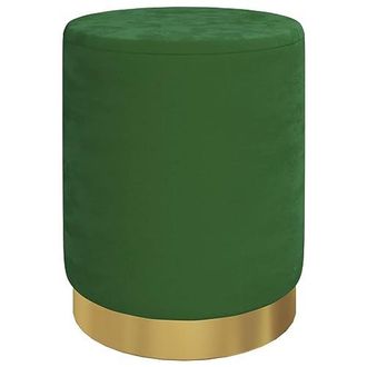 vidaXL Tabouret de Rangement Rond Pouf de Salon Repose-Pied de Salle de S&eacute;jour Tabouret de Couloir Chambre Maison Int&eacute;rieur Vert Velours 31 x 37 cm