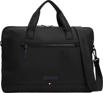 Tommy Hilfiger Herren Laptoptasche Monotype Computer Bag mit Reißverschluss, Schwarz (Black), Einheitsgröße