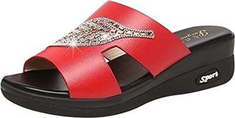 Generic Sandales dété pour femme - Sandales à semelle souple - Chaussures pour femme avec semelles épaisses - Tendance et polyvalentes - Chaussures dhiver à t
