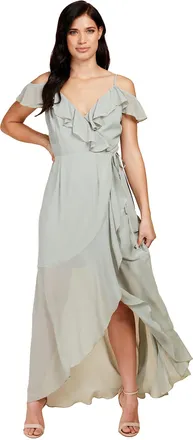 Little Mistress Damen Seerose Rüschen Maxi Brautjungfernkleid, 36