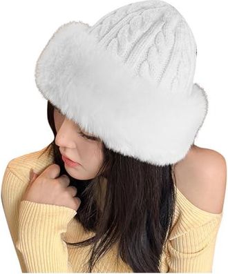 Generic Bonnet Femme Hiver Bonnet Femme Chapeau Femme Hiver Confortable Classique - Bonnet Skullie Uni Femme Hiver, &Eacute;l&eacute;gant pour Soir&eacute;e ou F&ecirc;te, Tricot Fin et