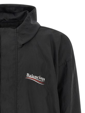 Balenciaga Mens Black Polyester Shell Jacket Clothing