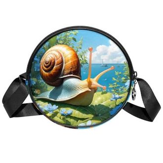 Generic Sac &agrave; bandouli&egrave;re rond pour femme, petit sac &agrave; bandouli&egrave;re avec fermeture &eacute;clair et bretelles r&eacute;glables style d&eacute;contract&eacute; pour femmes et filles