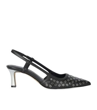 Michael Kors ESCARPINS SLINGBACK ALORA NOIR ARGENTE MICHAEL KORS