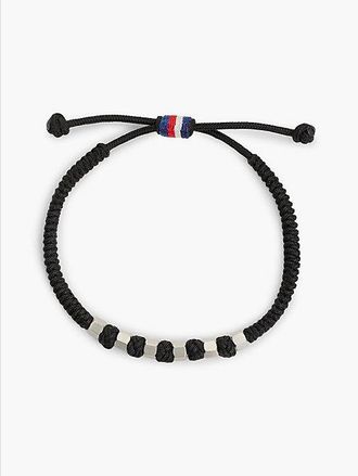 Tommy Hilfiger Bracelet noir &agrave; noeud coulissant ajustable