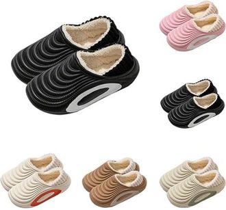Generic Pantoufles dhiver antid&eacute;rapantes &agrave; dos ferm&eacute; avec doublure en peluche, chaudes et confortables en mousse &agrave; m&eacute;moire de forme pour int&eacute;rieur et ext&eacute;rieu