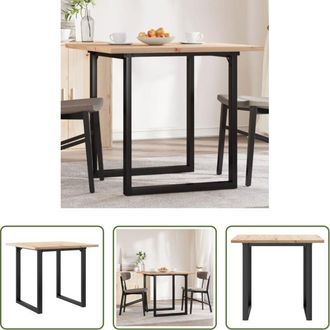 vidaXL vidaXL Kiefer - Esstisch O-Gestell 90x90x75,5 Massivholz Kiefer und Stahl