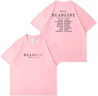 Generic Deadline T-Shirt 2025 World Tour Grafik-Support Mode Baumwollhemd(PinkC-,2XL)