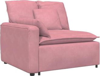 vidaXL Modulares Sofa Endmodul mit Armlehne Kissen Rosa 100 cm Vidaxl