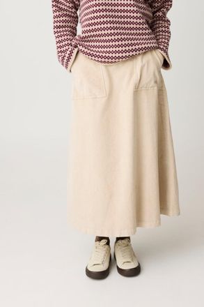 Knowledge Cotton Apparel Damen vegan Rock Corduroy Hell Federgrau