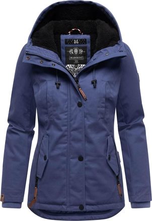 Marikoo Damen Winterjacke mit Teddyfell-Innenfutter & Kapuze