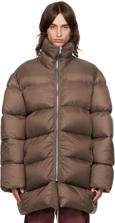 Rick Owens Manteau Turtle brun rembourr&eacute; en duvet - Porterville