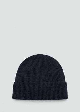 Mango Bonnet en m&eacute;lange de laine c&ocirc;tel&eacute;e bleu marine - Homme - Taille unique - MANGO MAN